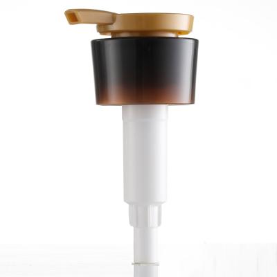 China Golden Yellow Brown Large Head Lotion Dispenser Pump 2g Dosage 2000 Cycles for sale