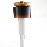 China Golden Yellow Brown Large Head Lotion Dispenser Pump 2g Dosage 2000 Cycles for sale