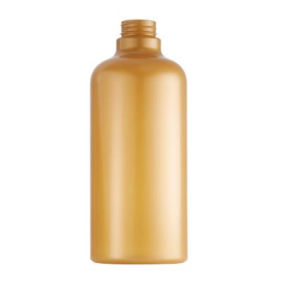 China 750ml Golden HDPE Plastic Bottle with Sponge Applicator Cap for Bath Milk and Hair Conditioner for sale