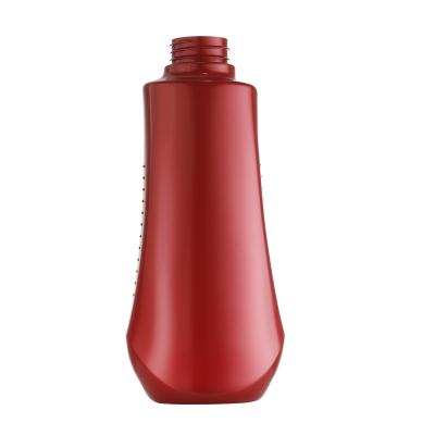China Wholesale Empty Red Lotion Bottle 450ml PE Plastic Custom Neck Size 20/410 for Skin Care for sale