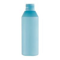 China 120ml Light Blue HDPE Plastic Shampoo Squeeze Bottle Custom Body Lotion Pump Soft Touch for sale