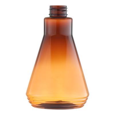 China Conical Brown Transparent PET Lotion Bottle 400ml ISO14001 for sale