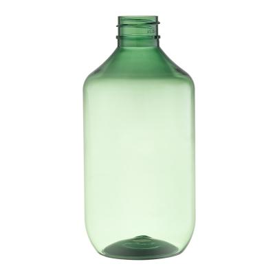 China 350ml Green Transparent Plastic Bottle Mouth 28mm Customized for sale