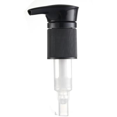 China Pinstripe Grey Plastic Lotion Pump Safety Spill Proof 28mm Smooth Closure for sale