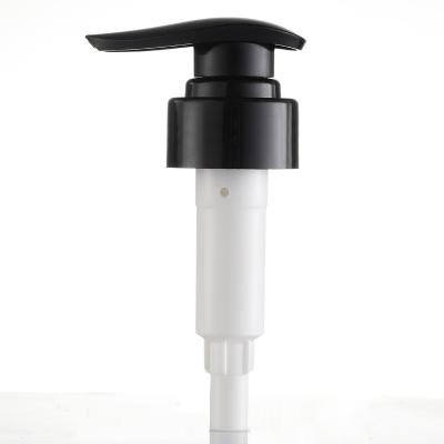 China Black Glossy Plastic Lotion Pump 32mm External Spring Non Spill for sale