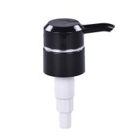 China Silver Ring 28mm Black Lotion Pump , 2cc Child Resistant Lotion Pump for sale