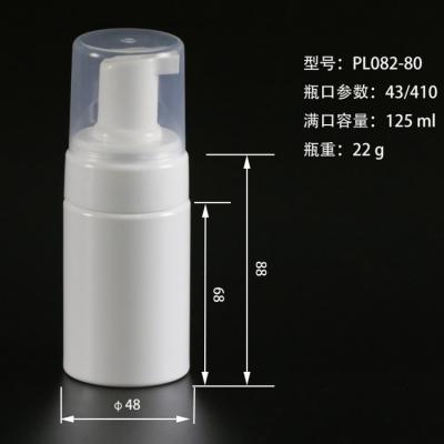 China 80ml PET Foam Pump Bottle 42mm Plastic Dispenser with Clear Lid for sale