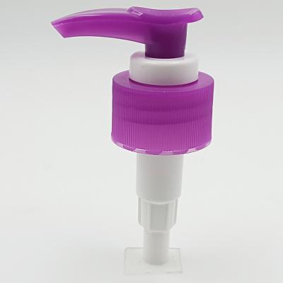 China 28/410 Purple Rotatable Plastic Lotion Pump 0.4g Dosage for Hair Washing for sale