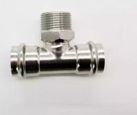 China Dvgw V Profile 304 Stainless Steel Press Fittings Male Threaded Tee for sale