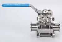 China 304 316l Sanitary Stainless Steel Ball Valve Manual Tri Clamp End Full Package 3 Pc for sale