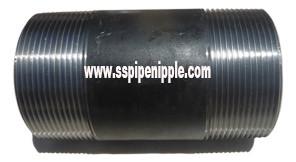 China Two Male Threaded Pipe Nipples High Precision Black Steel Nipple for sale
