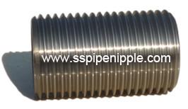 China DIN2999 / BSPT Weld Nipple Fittings Stainless Steel Close Nipple for sale
