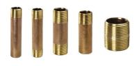 China Red Brass Pipe Nipple Brass Threaded Running Nipple  NPT ANSI / ASME for sale