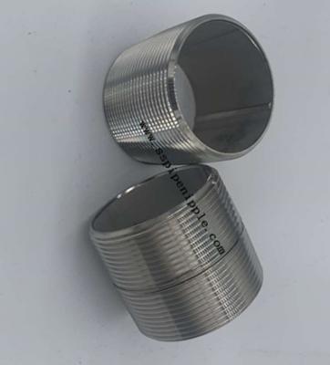 China Welded Stainless Steel Threaded Nipple  Brush Polish Bright Surface for sale