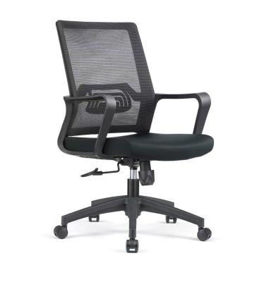 China Low Back Office Mesh Staff Chair Black Computer Revolving Chair for sale