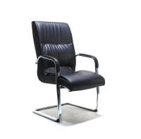 China Low Back Meeting PU Leather Office Chair Black Visitor Synthetic Leather Chair for sale