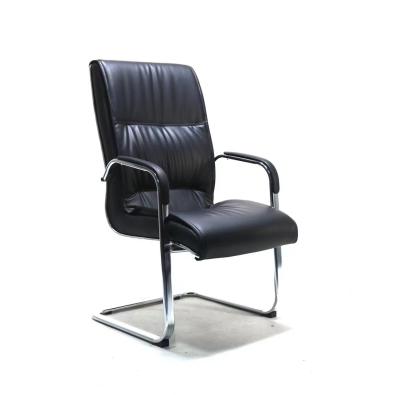 China Low Back Meeting PU Leather Office Chair Black Visitor Synthetic Leather Chair for sale