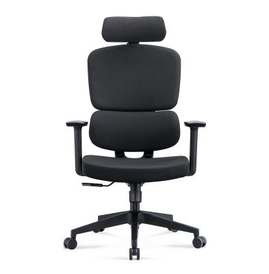 China 3D Armrest Fabric Ergonomic Computer Chair Black for Home Office SOHO Manager for sale