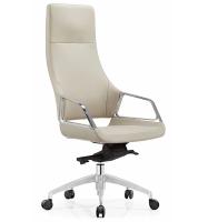 China Captains PU Leather Office Chair High Back Aluminium Leg for sale