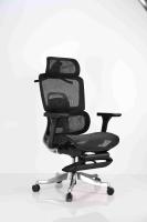 China High Back Ergonomic Computer Chair Aluminium Type 4D Armrest With Footrest for sale
