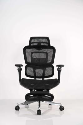 China Aluminium Ergonomic Footrest Office Chair With 5D Linkage Armrest for sale