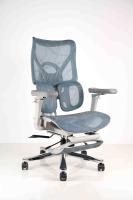 China Ergonomic Swivel Chair with Height Adjustable Lumbar Support 5D Armrest and PU Nylon Castors for sale