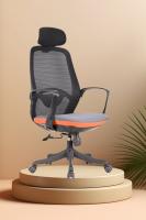 China Ergonomic Swivel Office Chair with Molding Foam Seat Multi Angle Head Support and PU Nylon Castors for sale