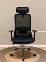 China Mesh Fabric Foldable Staff Chair PU Nylon Castors With Adjustable Head Support for sale