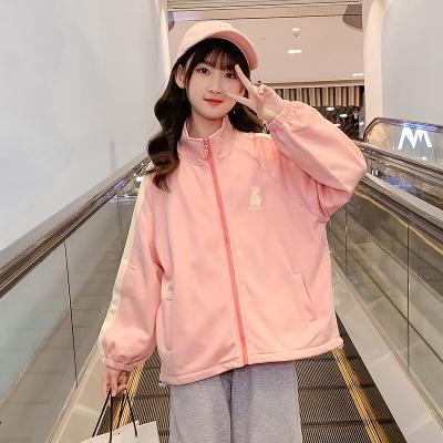 China Pure Cotton Teen Girls Sporty Zip Up Jacket Breathable Cartoon Pattern for sale