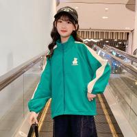 China Pure Cotton Teen Girls Sporty Zip Up Jacket Breathable Cartoon Pattern for sale