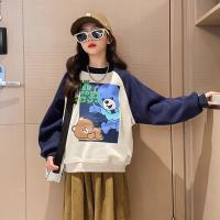 China Set of girls' cotton fleece plus velvet fabric 4-16 years old welcome OEM. for sale