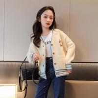 China 4-16 Years Old Childrens Cardigan Sweaters Coat Embroidery Breathable for sale