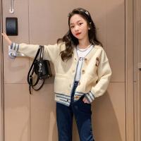 China 4-16 Years Old Childrens Cardigan Sweaters Coat Embroidery Breathable for sale