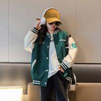 China Embroidery Craft Girls Patchwork Baseball Jacket Skin Friendly Size 120 for sale