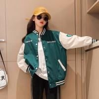 China Embroidery Craft Girls Patchwork Baseball Jacket Skin Friendly Size 120 for sale