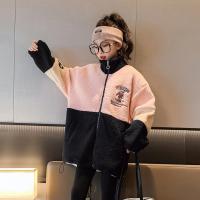China Girls cotton-padded coat embroidery craft lamb fleece autumn and winter thickened children's top for children aged 4-16 for sale