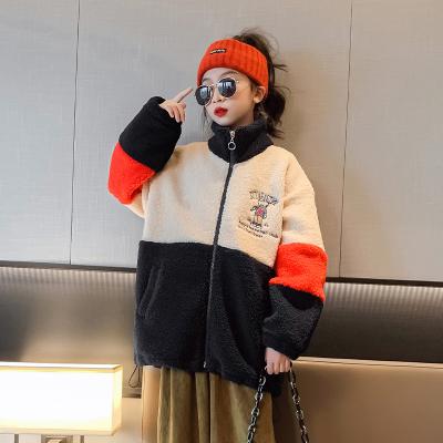 China Girls Embroidery Craft Cotton Padded Coat Lamb Fleece for sale