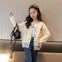 China Embroidery Autumn Winter Little Girls Clothes Knitted Cardigan Coat Korean Version for sale