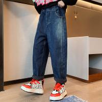 China Girls Jeans Blue Thick Pants Straight Tube Leisure for sale