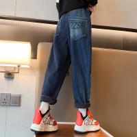China Girls Jeans Blue Thick Pants Straight Tube Leisure for sale