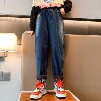 China Girls Jeans Blue Thick Pants Straight Tube Leisure for sale