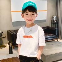China New Children's Summer T-shirt pure cotton sports breathable cool short sleeved top is suitable for boys aged 4-15 for sale