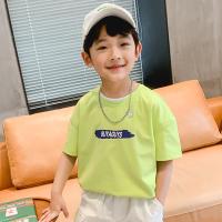 China New Children's Summer T-shirt pure cotton sports breathable cool short sleeved top is suitable for boys aged 4-15 for sale