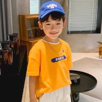 China New Children's Summer T-shirt pure cotton sports breathable cool short sleeved top is suitable for boys aged 4-15 for sale