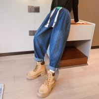 China Straight Leg Girls Jeans Pants Trousers Versatile Blue For Children 4-16 Years Old for sale