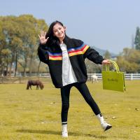 China Lamb Cashmere Warm Childrens Coats Autumn Winter Stitching Color Stripe for sale