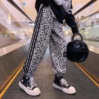 China Thickened Liner Little Girls Clothes Childrens Casual Pants Leopard Print for sale