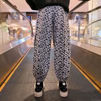 China Thickened Liner Little Girls Clothes Childrens Casual Pants Leopard Print for sale