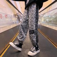 China Thickened Liner Little Girls Clothes Childrens Casual Pants Leopard Print for sale
