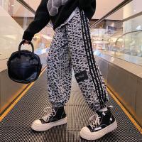 China Thickened Liner Little Girls Clothes Childrens Casual Pants Leopard Print for sale